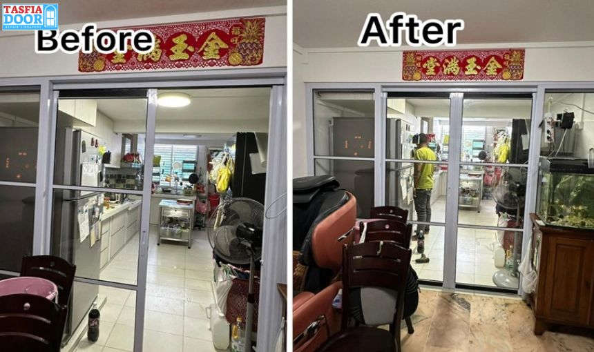 Sliding glass door installation in SG | Tasfia Door Repair SG