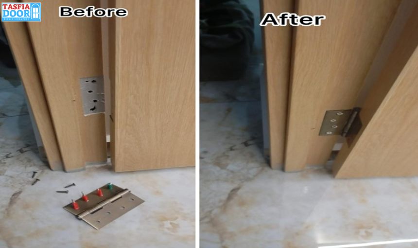 Wooden door hinge fixing in SIngapore | Tasfia Door Repair Team